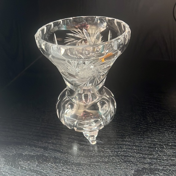 Echt Bleikristall | Accents | Echt Bleikristall Clear Hand Cut Glass Crystal Footed Vase Vintage ...